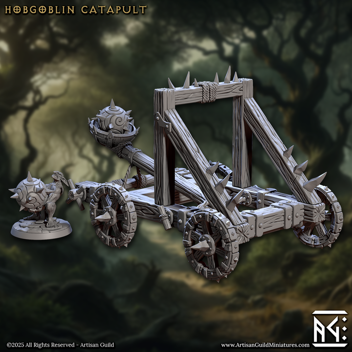 3D Printable Hobgoblin Catapult (Faldorn Hobgoblins) by Artisan Guild